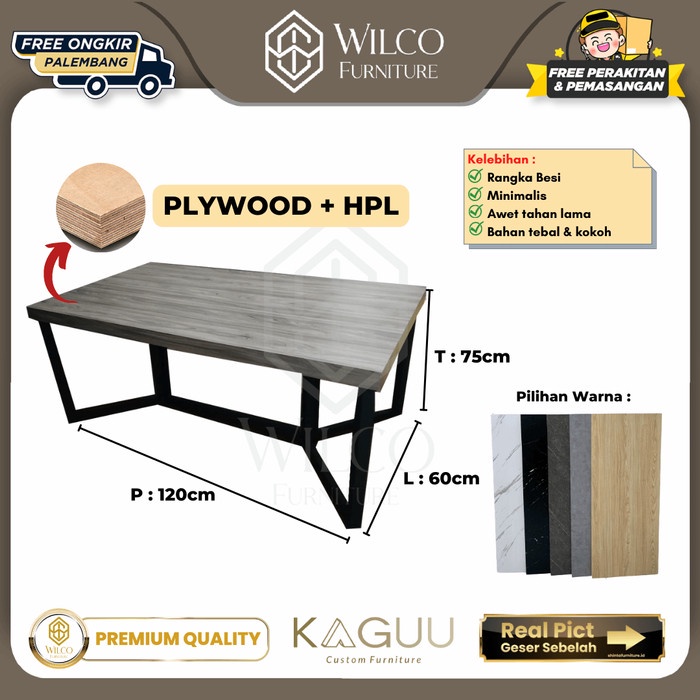 Jual Meja Meeting Kantor Plywood - HPL Custom / Meja Rapat Kerja 120 Cm ...