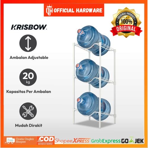 Jual Krisbow Rak Galon 3 Tingkat - Putih/Storage Rack Shelf/Storage ...