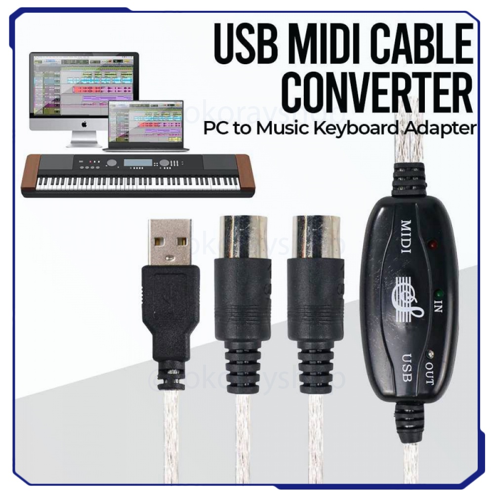 Jual USB MIDI Cable Converter PC to Music Keyboard Adapter - AY03 ...