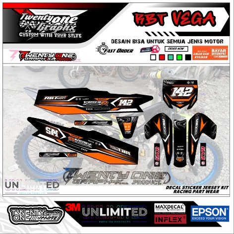 Jual DECAL STIKER RBT YAMAHA VEGA R NEW OLD BEBEK MODIF OREN kekinian⭐ ...