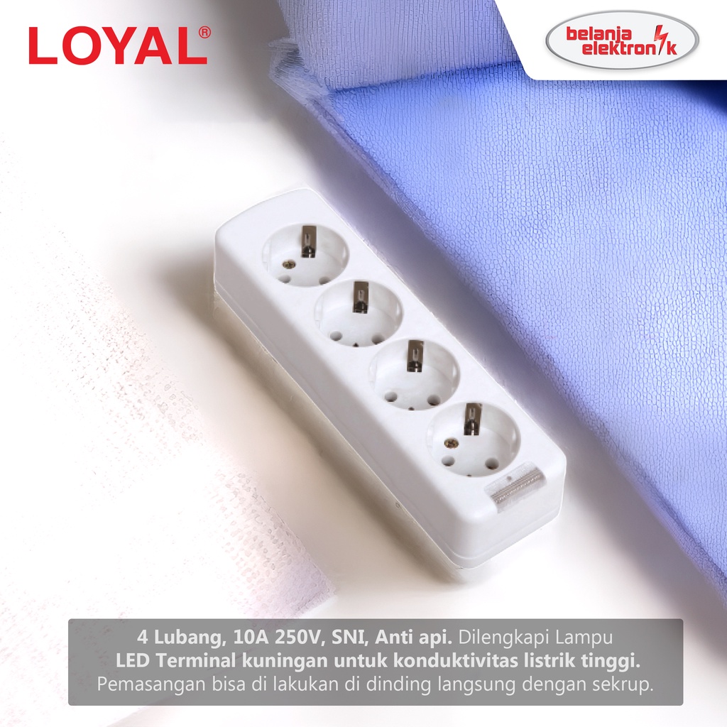 Jual LOYAL Stop Kontak Outbow 4 Lubang Arde + Lampu LED LOYAL LY-904L ...