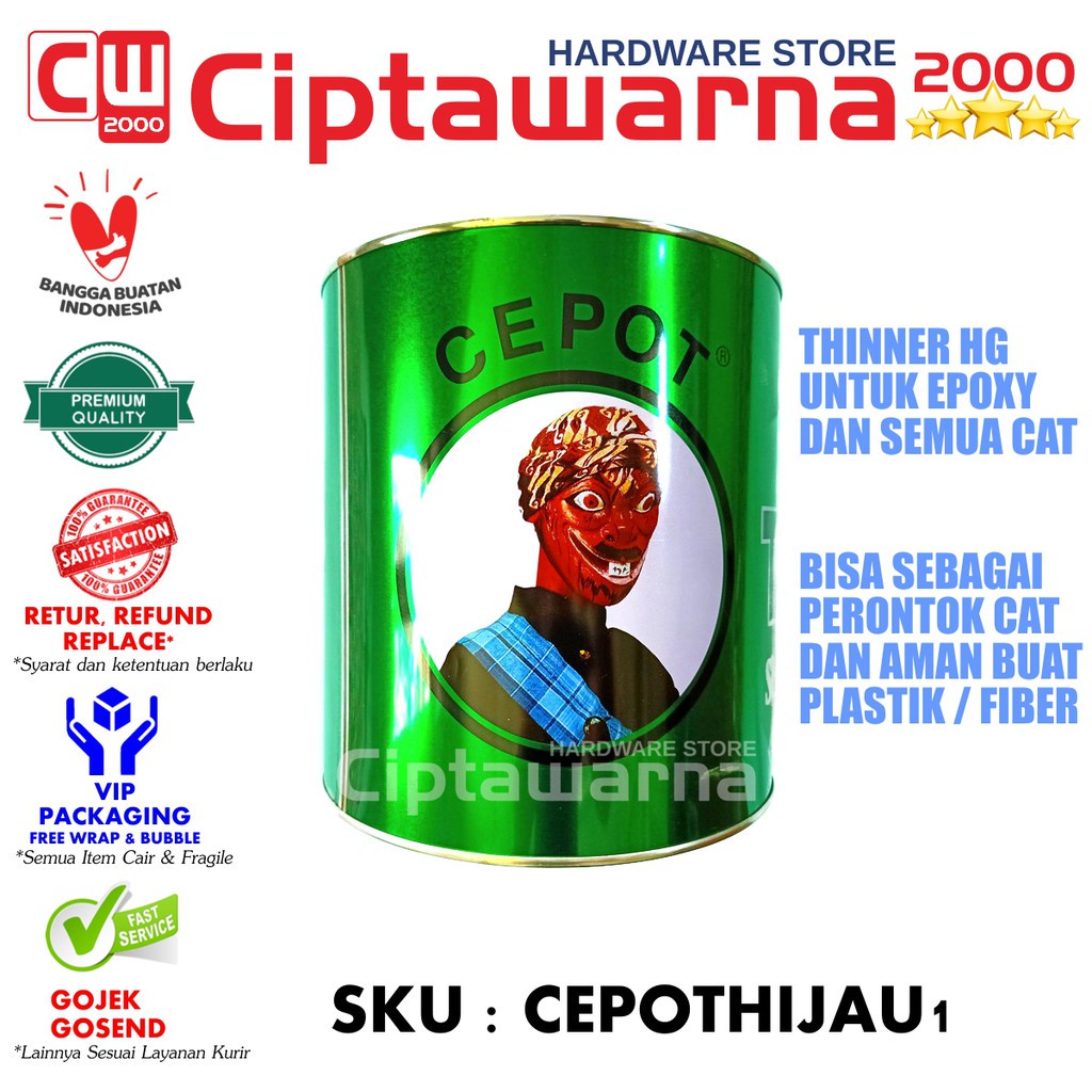 Jual Thinner Cepot Super HG Hijau - Perontok Cat | Shopee Indonesia
