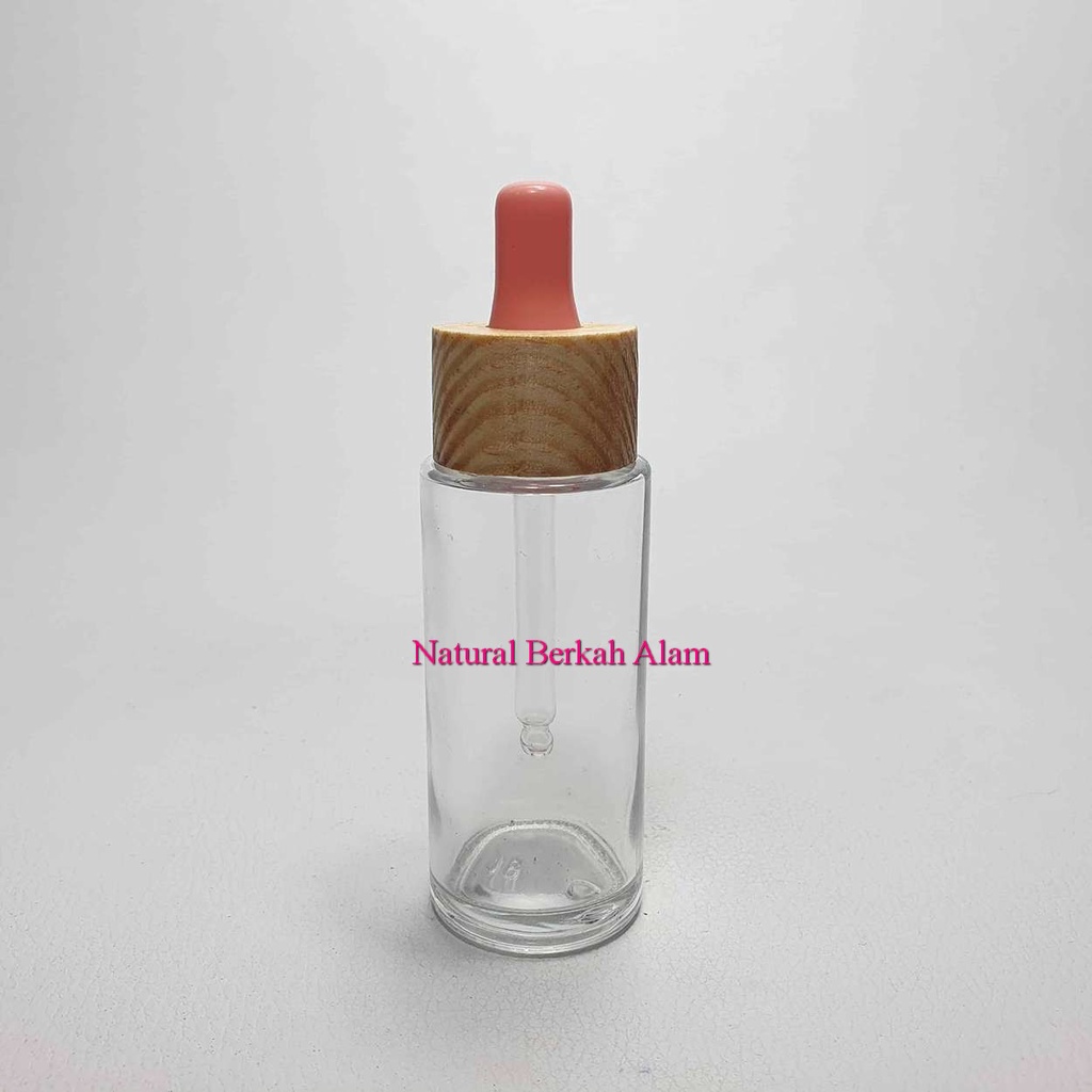 Jual Botol Kaca Serum 50 ml Cilinder Claer Original Tutup Pipet Kayu ...