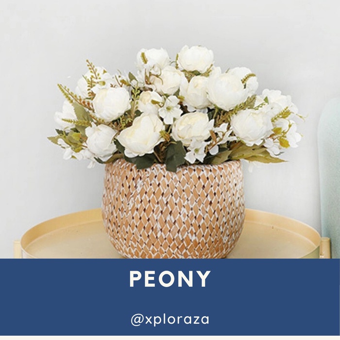 Jual Buket Bunga Peony Mini Plastik Artificial TIPE A PUTIH | Shopee ...