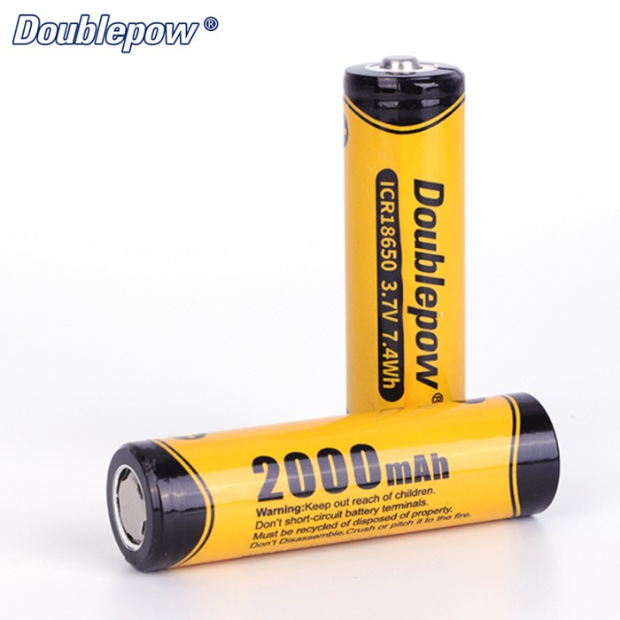 Jual Doublepow Baterai Batre Rechargeable Li-ion Battery 18650 2000Mah ...