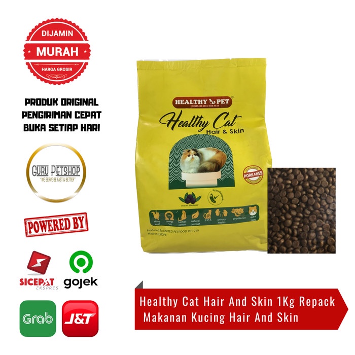 Jual Healthy Cat Hair and Skin 1kg Makanan Kucing Hair & Skin | Shopee ...