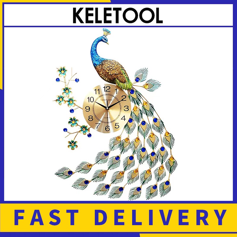 Jual Merak Jam Dinding Besar Desain penyapu jam dinding bermotif burung ...