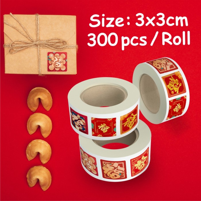 Jual Label Sticker Fu Imlek Tahun Baru Cina Stiker Dekorasi CNY Sincia ...