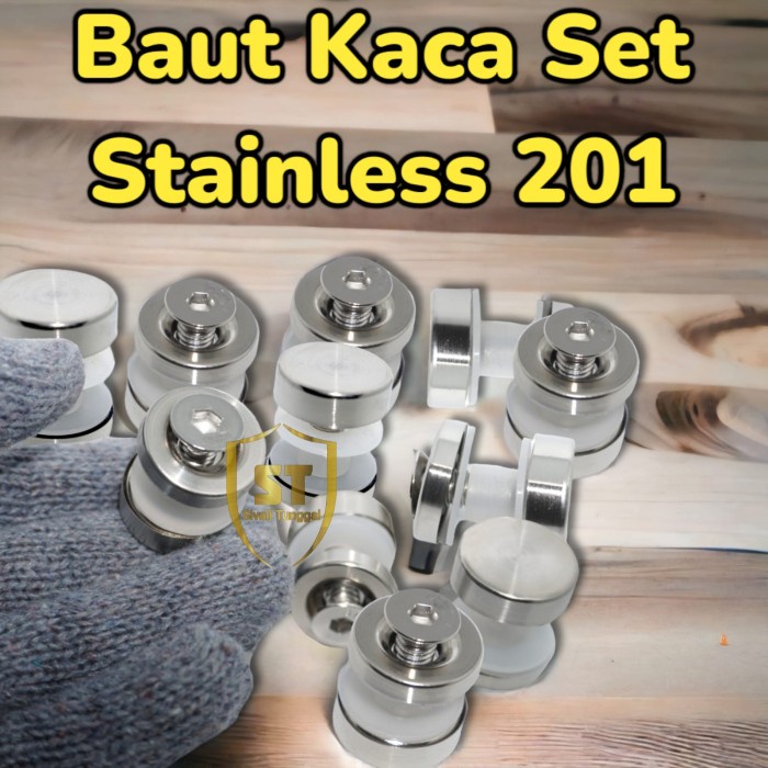 Jual BAUT KACA SET STAINLESS 201 - BAUT PENJEPIT KACA TIANG RAILING ...