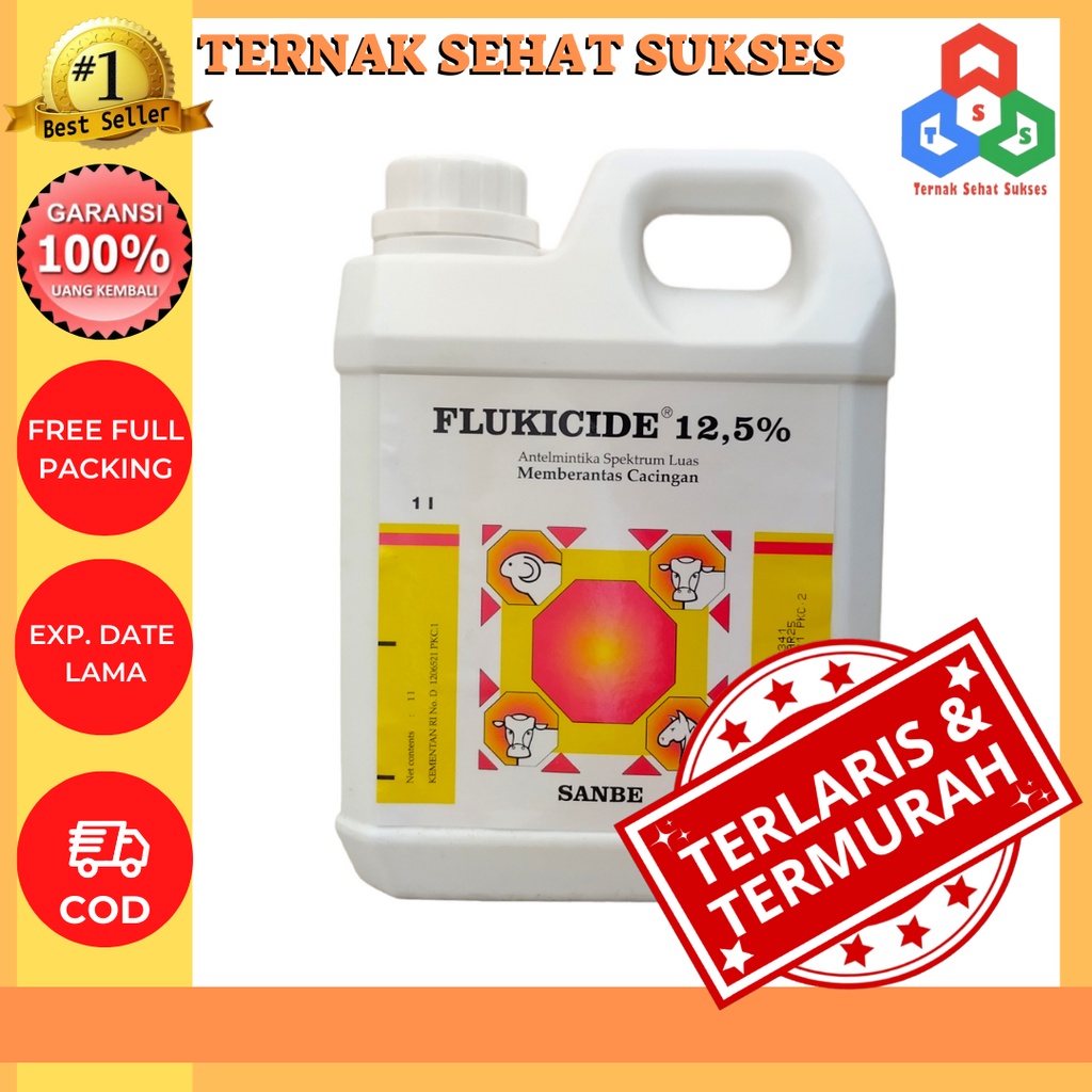 Jual FLUKICIDE ORAL 1 Liter L - Flukicid Obat Cacing Minum Hewan Sapi ...