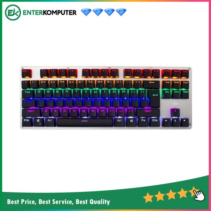 Jual HP GK200 Wired Gaming Mechanical Keyboard Rainbow Led (Blue Switch ...