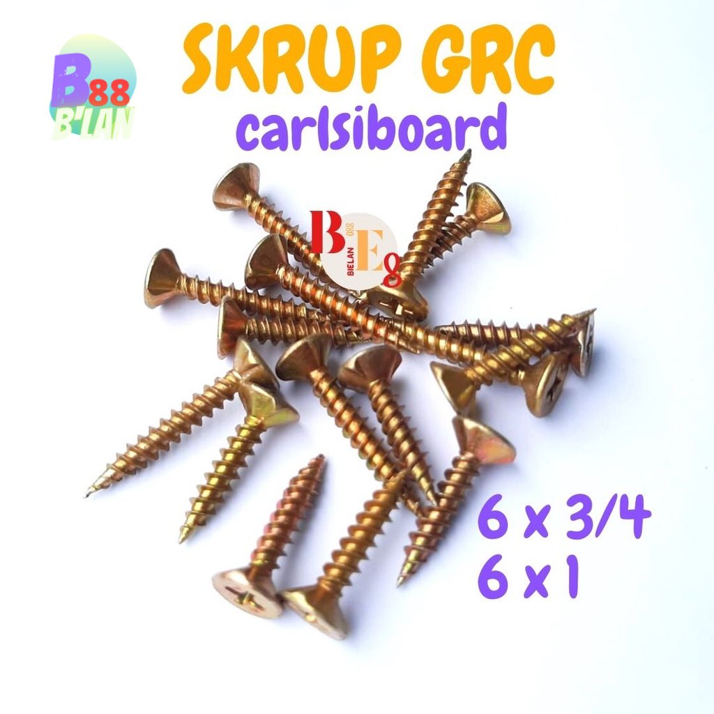 Jual B88 Baut Sekrup Kalsiboard 6 x 3/4 Baut Skrup Kuning GRC Kalsi 6 x ...