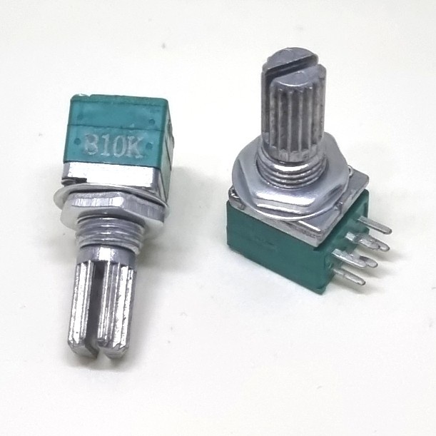 Jual Potensio B10K Stereo Hijau Segi 5.8mm Super Quality Potentio ...
