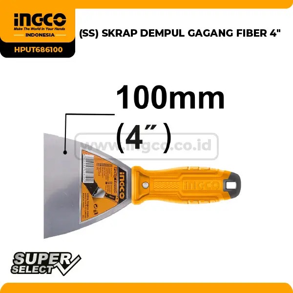 Jual Kape Skrap 4" Inch INGCO HPUT686100 Putty Trowel Scrapper Dempul ...