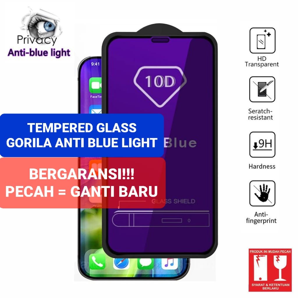 Jual (Bergaransi) Tempered Glass Gorila Full Blue light SAMSUNG anti radiasi (TYPE LENGKAP ...