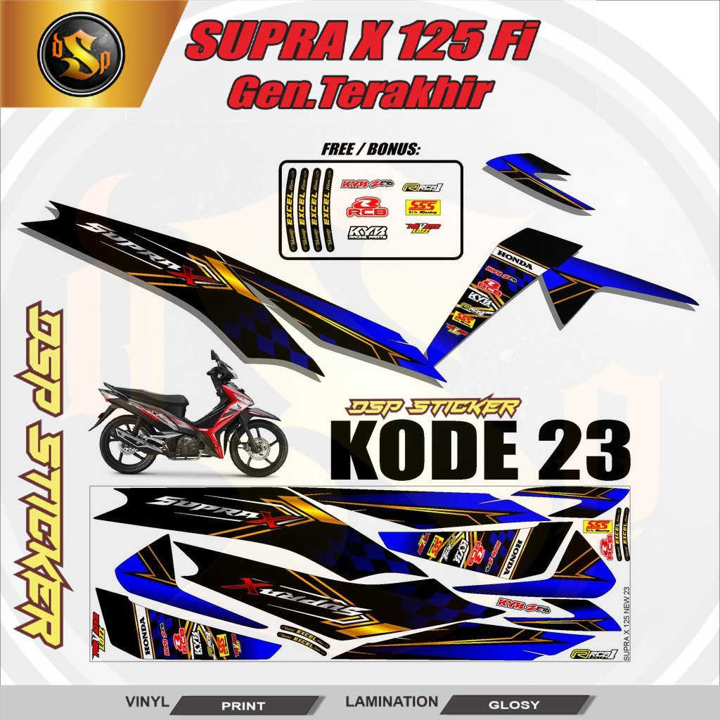 Jual (COD) Sticker Striping Supra X 125 Fi - Stiker Lis V Supra X 125 ...