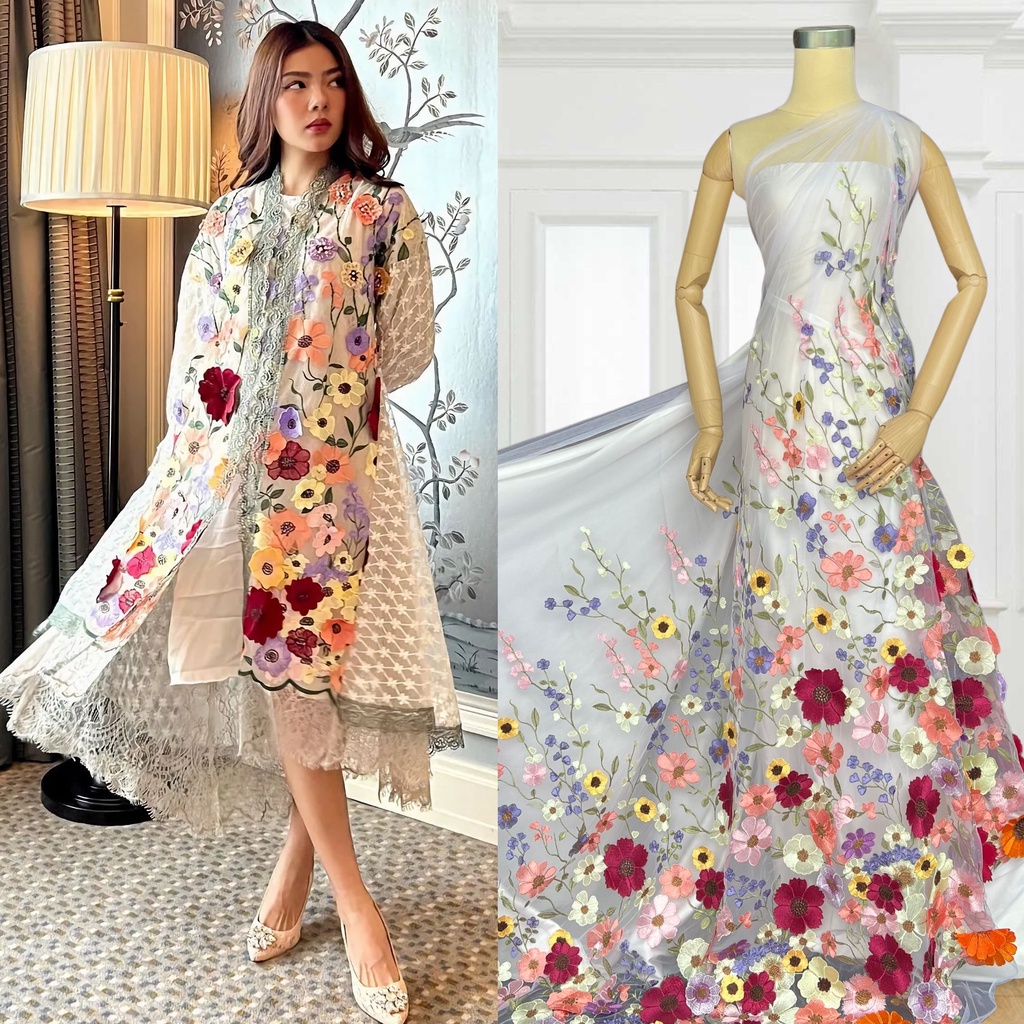 Jual Kain Tulle 3D Tile 3D Kain Kebaya Motif Taylor Swift | Shopee ...
