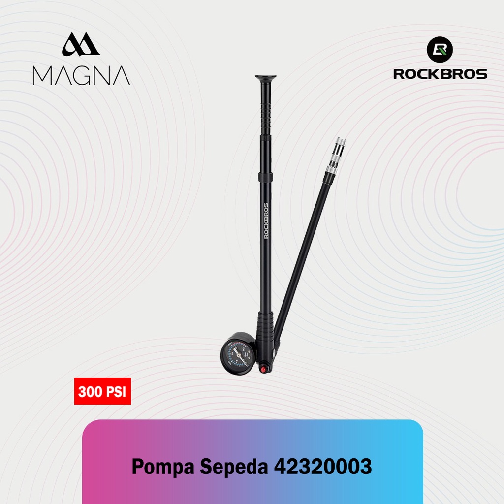 Jual Pompa Sepeda Rockbros 42320003 Hitam 300 Psi Standing Pumpa High ...