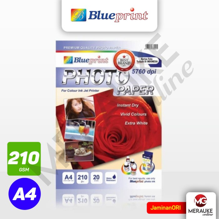 Jual Kertas Foto BLUEPRINT Glossy A4 210gsm 20s | Shopee Indonesia