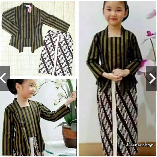 Jual Kebaya dan Sorjan Setelan Kebaya Lurik Anak Perempuan Baju Adat Jawa lurik Anak Kebaya ...