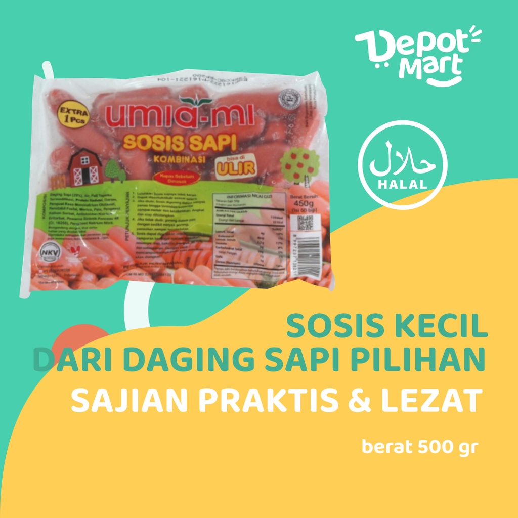 Jual Umiami Sosis Cocktail 500 Gr Sosis Sapi Ulir - DepotMart | Shopee ...
