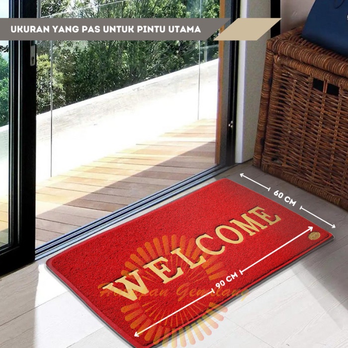 Jual Keset Karpet PVC Mie / Keset Lobby Keset Bihun Motif WELCOME 60x90 ...