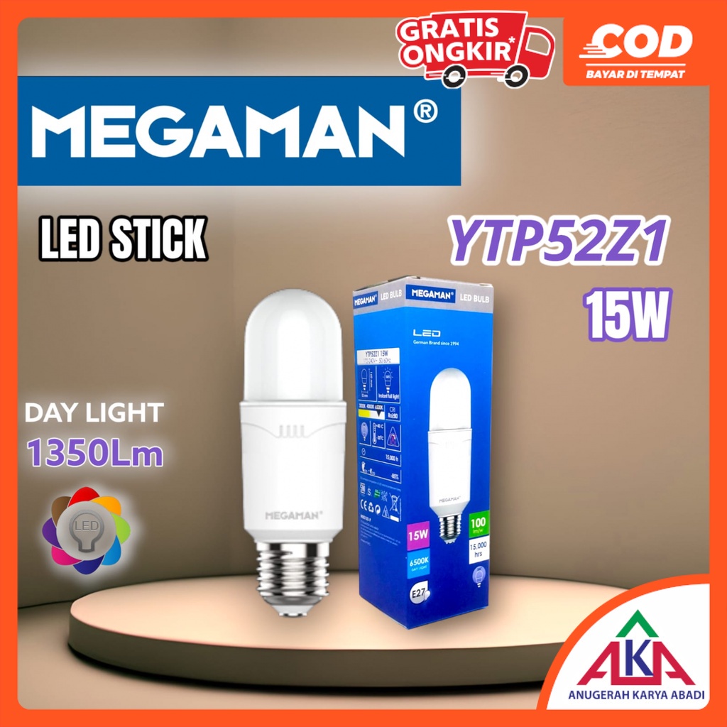 Jual MEGAMAN Bohlam Lampu LED STICK P Bulb 15 Watt Daylight Putih | Shopee Indonesia