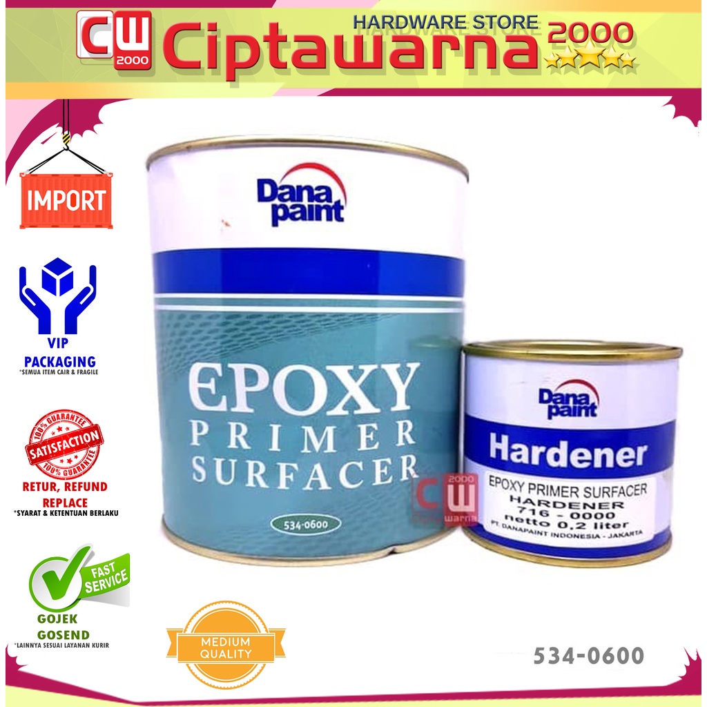 Jual Epoxy Danapaint NC Primer Surfacer GREY 1L set Palembang | Shopee ...