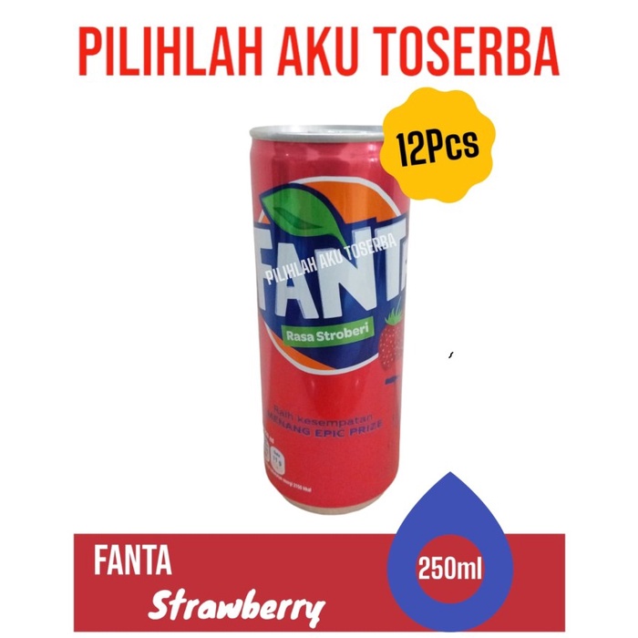 Jual Fanta Strawberry KALENG CAN 250 ml - ( HARGA 12 Kaleng ) | Shopee ...