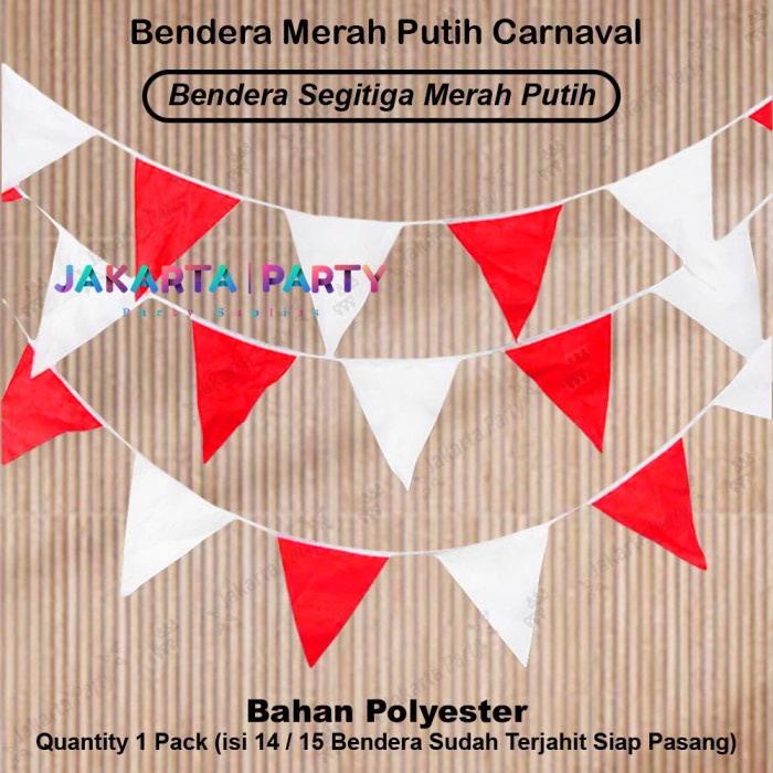 Jual Promo - Bendera Segitiga Kain Merah Putih / Bendera Kain Merah ...