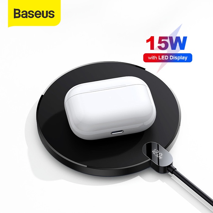 Jual BASEUS WIRELESS CHARGER DIGITAL LED FAST CHARGING PAD QUICK CHARGE ...