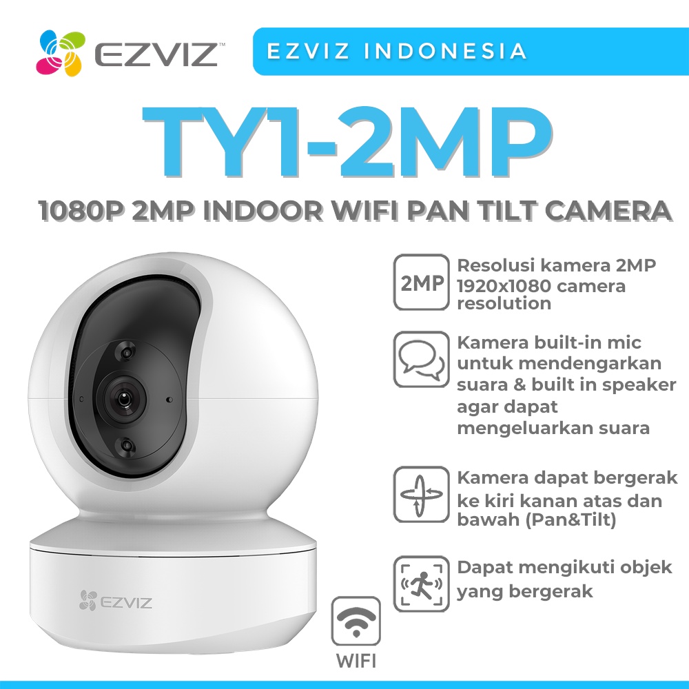 Jual EZVIZ TY1 1080P 2MP INDOOR WIFI PAN TILT CAMERA SMART TRACKING ...