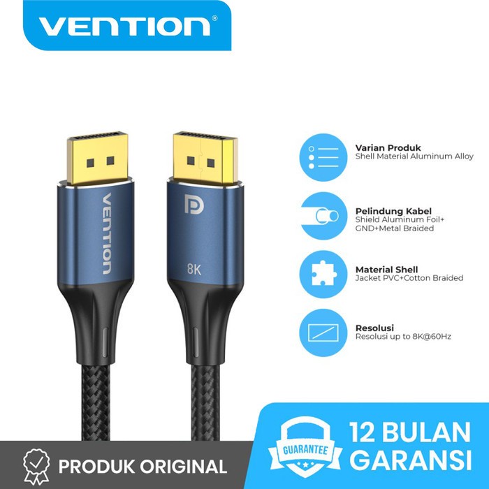 Jual Vention Kabel DisplayPort Display Port DP 1.4 Male to Male 8K 4K ...