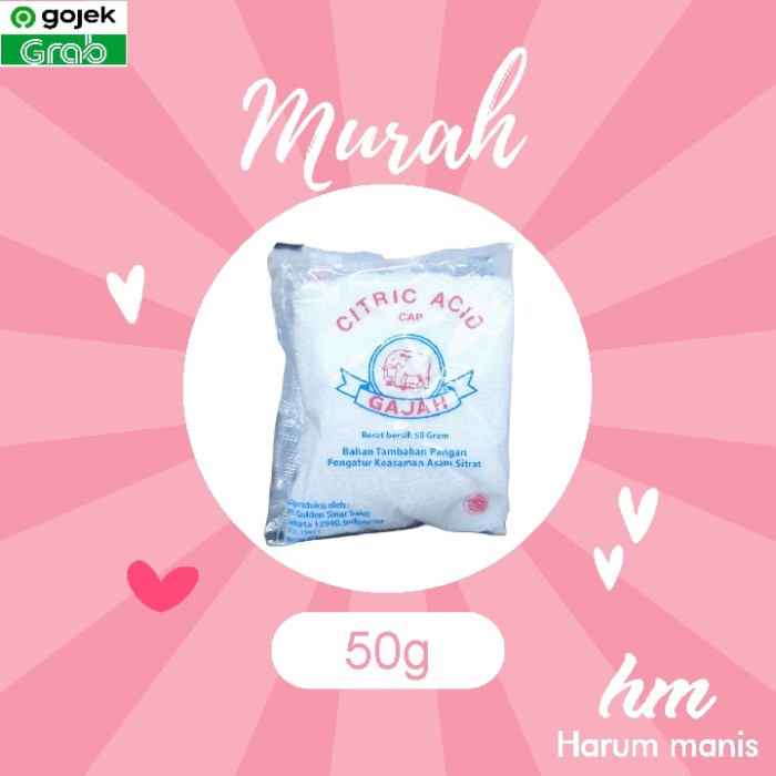 Jual Sitrun / Citrun / Citric Acid cap gajah 50g | Shopee Indonesia