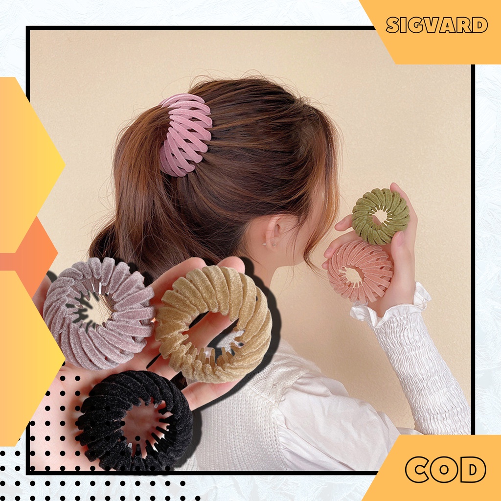 Jual SIGVARDSTORE - Aksesoris Rambut 2in1 Ikat Rambut Jepit Kunciran ...