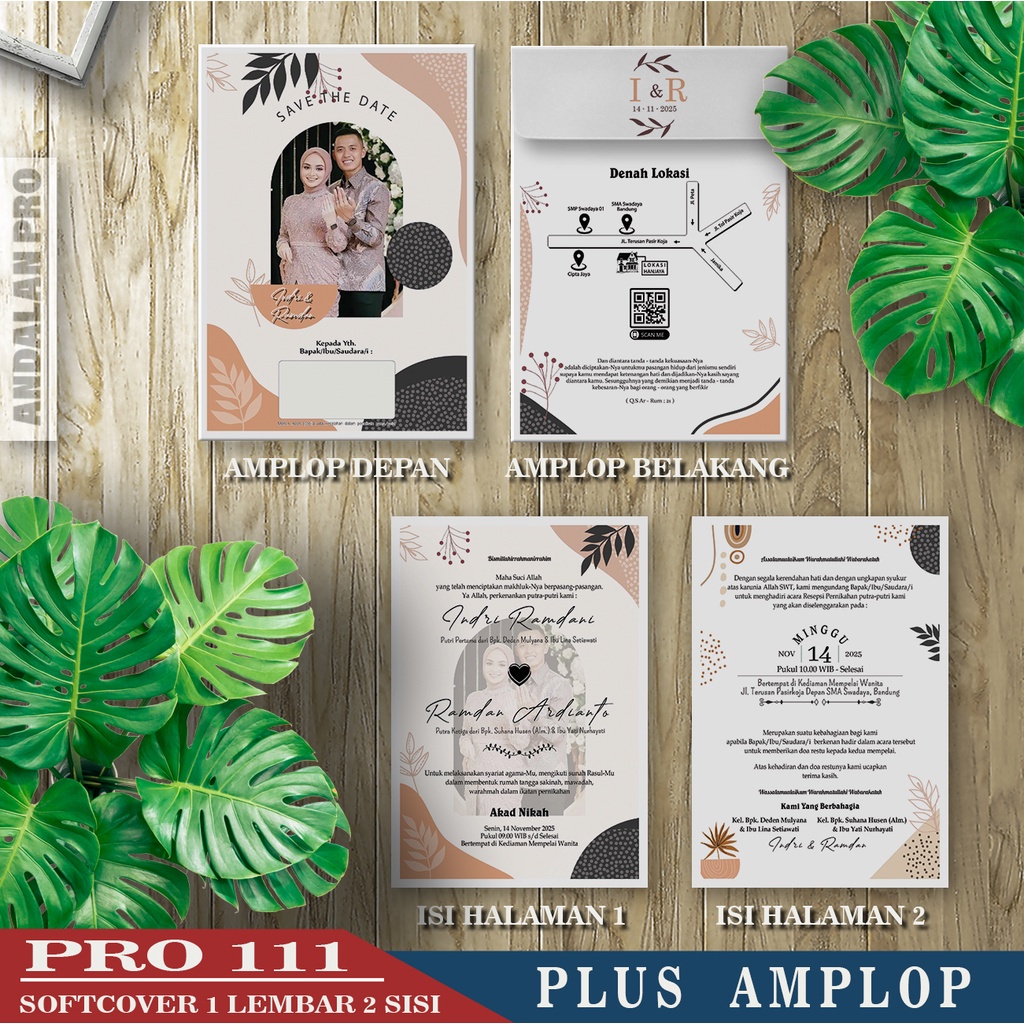 Jual Kode Toko: S13 - 50 Desain Undangan Amplop A5 Bahan Tik 200 GSM, 1 ...