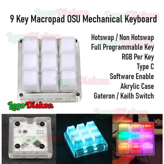 Jual Macropad OSU Mechanical Keyboard Programmable Key Macro RGB ...