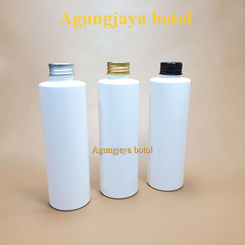 Jual Botol Pet 220 ml RF Putih Tutup Ulir Neck 24 / Botol Plastik / Botol Kosmetik Round Flat ...