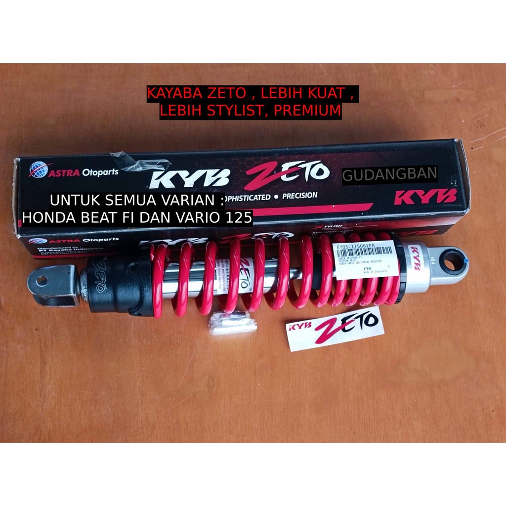 Jual KYOS-ZT5061 SHOCK BREAKER KAYABA Chrome Merah/hitam BELAKANG MOTOR MATIC All series KYB ...