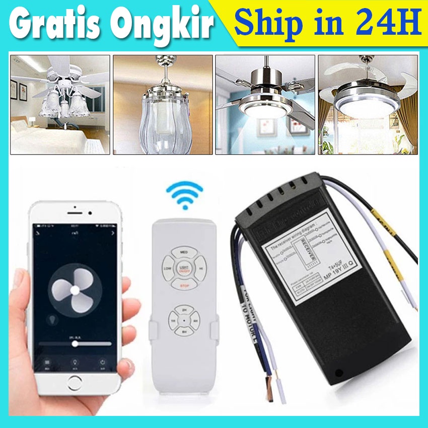 Jual Saklar Wireless 220V Lampu Kipas Angin Stop Kontak Remote Control ...