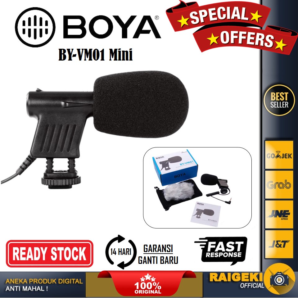 Jual Boya BY-VM01 Mini Directional Video Condenser Microphone For DSLR Cameras Camcorders ...
