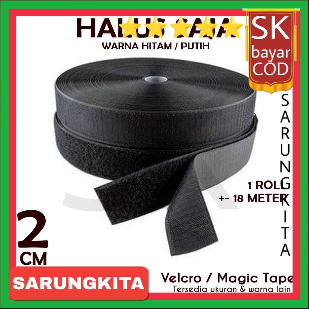 Jual Perekat Velcro Halus Ukuran 2 CM Magic Tape Kretekan 18 METER ...