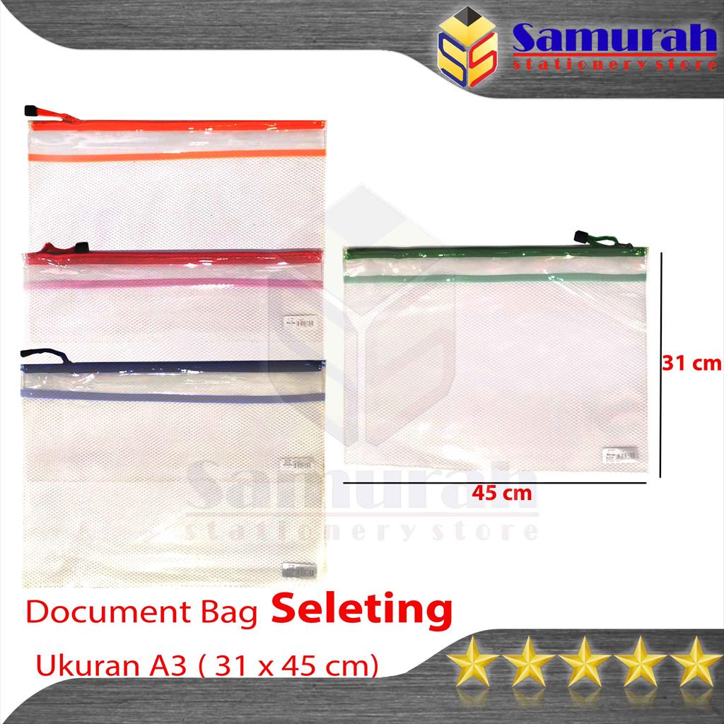 Jual Document Bag Zipper Ukuran A3 + Jaring Sekat / Tas Dokumen ...