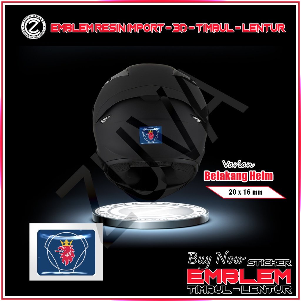 Jual STIKER BELAKANG HELM 3D LOGO SCANIA MOTOR EMBLEM TIMBUL MOTOR HELM ...