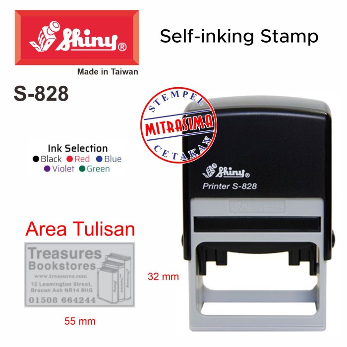 Jual Stempel Shiny S-828 ( Shiny bentuk persegi S828Tipe S 828 ...