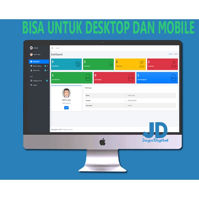 Jual Aplikasi Pengajuan Cuti Karyawan Berbasis Website Multi User