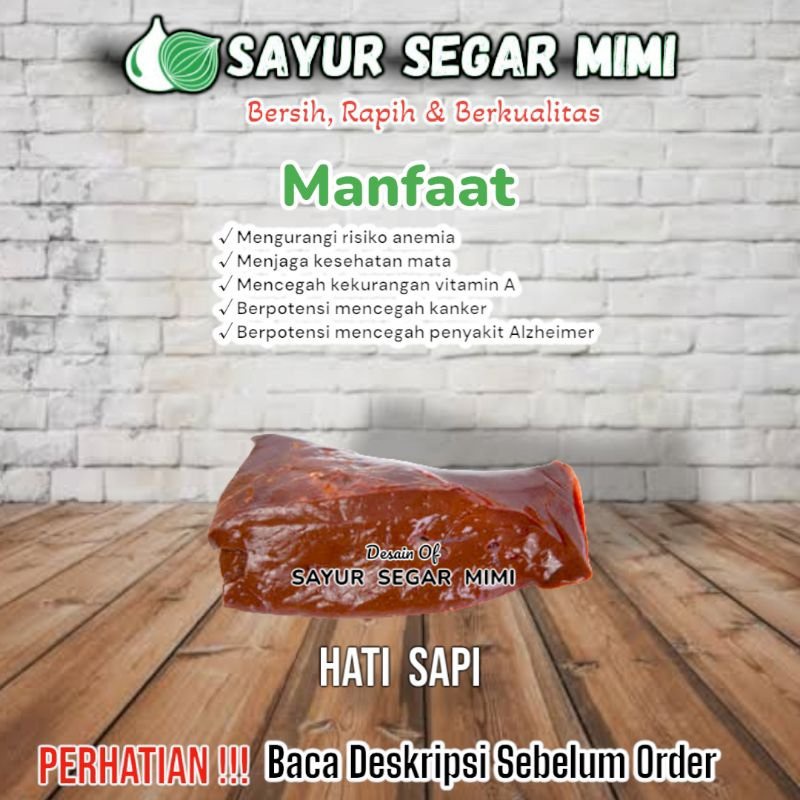 Jual Hati Sapi / Paru Sapi / Limpa Sapi - Sayur Segar Mimi | Shopee ...