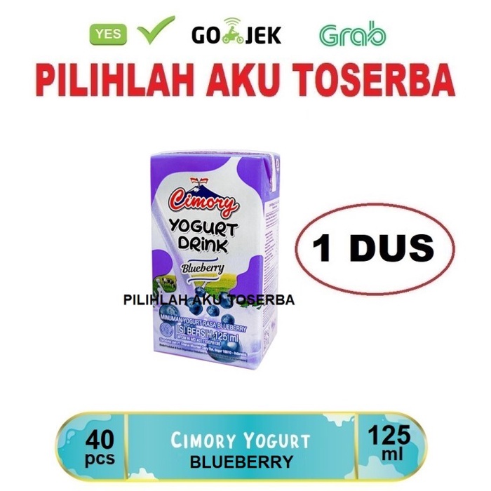 Jual CIMORY YOGURT Drink BLUEBERRY MINI 125 ml - (HARGA 1 DUS ISI 40 pcs) | Shopee Indonesia