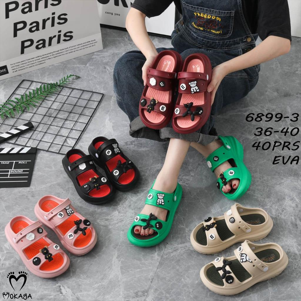 Jual Sandal Fuji Platform Jibbitz Let Bear Poodle Import MKY 6899-3 36 ...
