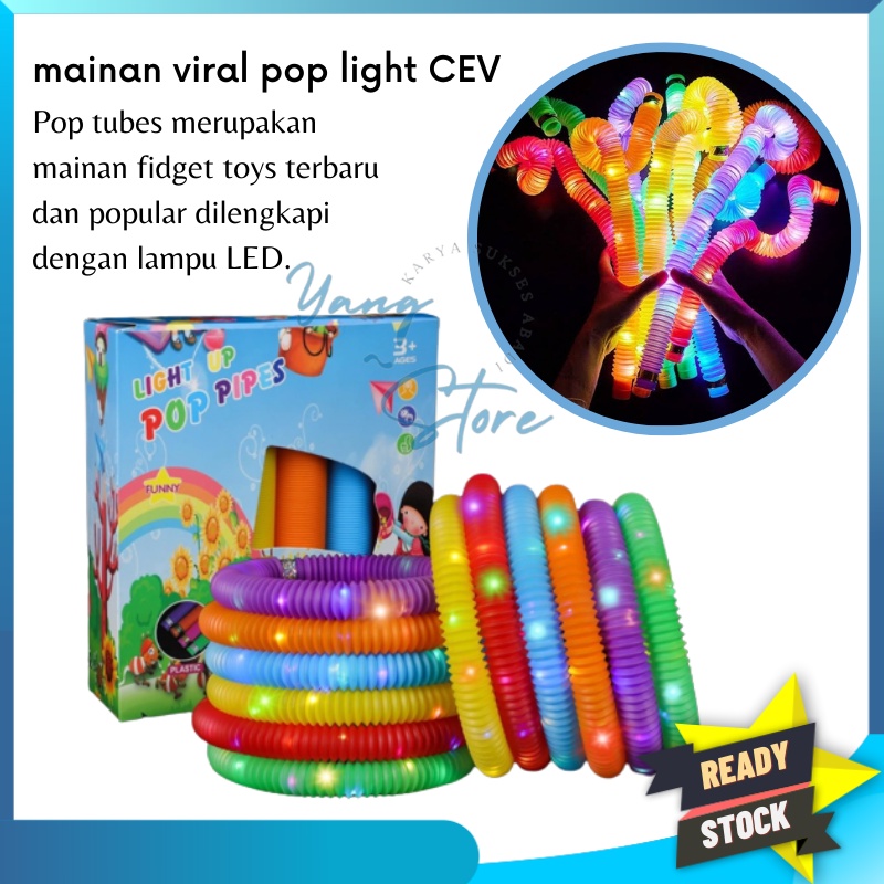 Jual YGS- Mainan Pop Light - Mainan Viral Cev Light Up Pop Tubes ...